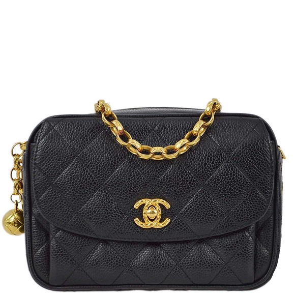 CHANEL | Bags | Chanel 9941997 Black Caviar Skin Camera Bag Mini 29936 ...